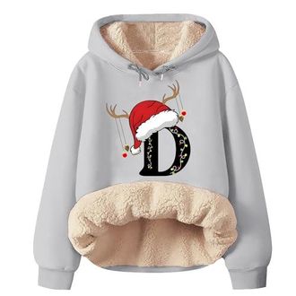 Generic Pull de No&euml;l 2025 pour femme - Grande taille - Haut moelleux &agrave; manches longues - Coupe ample - Doux et confortable - Avec cordon de serrage - Pull &agrave; c