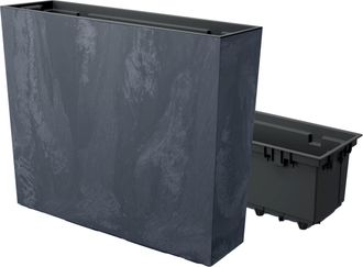 Prosperplast URBI CASE Beton Effect Balkonkasten mit Reservoir, Ma&szlig;e (mm) 580 x 180 x 498, Farbe Anthrazit