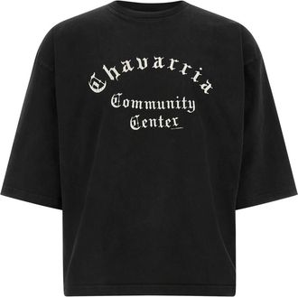 Willy Chavarria Homme, Tops, Noir, Taille: S T-shirt en coton