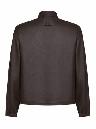 Fendi Mens Nappa Leather Blouson Dark Brown Lambskin Bomber Jackets