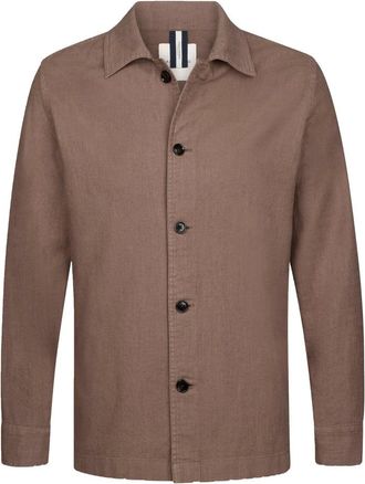 Profuomo Leichtes Overshirt aus Leinen und Baumwolle, Regular Fit in