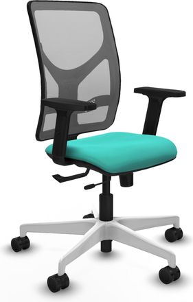 Piqueras y Crespo Verstellbarer Schreibtischstuhl mit 2D-Armlehnen, h&ouml;henverstellbare Lendenwirbelst&uuml;tze, ausgestattet mit Syncro/Traslack und Schneideschaum, Grau/T&uuml;rk