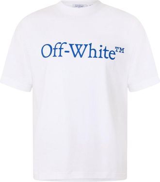 Off-white Off White - T-Shirt f&uuml;r Herren/Damen Unisex, Baumwolle, Regul&auml;r (Wei&szlig;/wahres Blau)