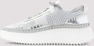 Chlo&eacute; Low-Top Sneaker - Metallic Mesh Sneakers With Reflective Finish - Gr. 37 (EU) - in Wei&szlig; - f&uuml;r Damen