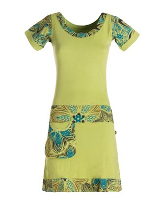 vishes Damen Kurzarm Kleid in Hellgr&uuml;n I Gr&ouml;&szlig;e XL (38-40) I Handgefertigt aus 100% Baumwolle I Stylisches Sommerkleid f&uuml;r Freizeit & Alltag I Nachhaltige Alt