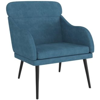 vidaXL Sessel Blau 63x76x80 cm Samt - Vidaxl