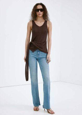 Mango Jean Fiona flare taille normale bleu moyen - Femme - 34 - MANGO