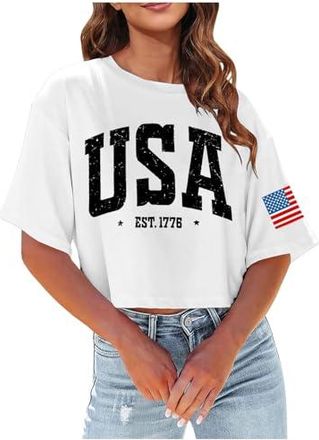 Generic Hauts courts d&eacute;contract&eacute;s pour femmes graphique 2025 coupe ample t-shirts courts mignons &agrave; manches courtes demi-chemises tendance mignons t-shirts ten