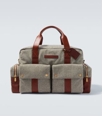 Brunello Cucinelli Weekender mit Lederbesatz