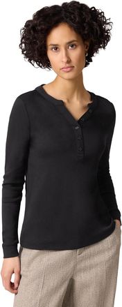 Street One Shirt in Unifarbe Black 44