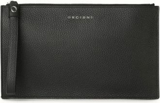 Orciani Homme, Sacs, Noir, Taille: ONE Size Micron Grande Pochette en Cuir