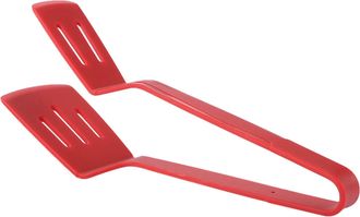 Generic Doppelter Pfannenwender, 2-in-1 Flip-Spatel, 30,5 cm, Edelstahl, K&uuml;che, Silikon, Servierzange, K&uuml;chenspachtel, tragbare gebratene Fischklemme, Grillsp