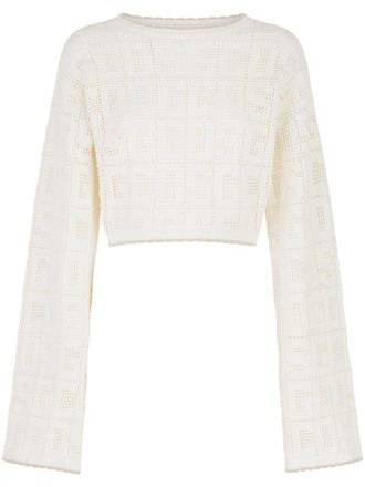 GCDS débardeur en macramé à motif monogrammé - Blanc