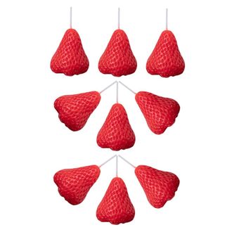 Cabilock 9 St&uuml;ck pack Erdbeerduftkerzen aus Sicherem Material Dekorative Aromatherapie Kerzen in Erdbeerform f&uuml;r Party und Wohnambiente