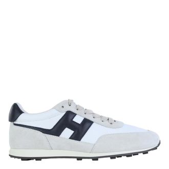 Hogan Low-Top Sneaker - White Sneakers With Grey Suede Overlays - Gr. 10_5 - in Wei&szlig; - f&uuml;r Damen