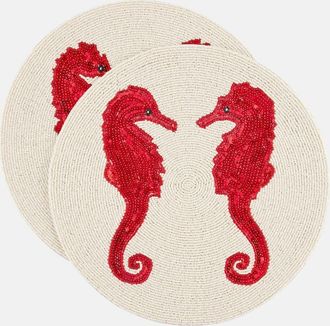 Les-Ottomans Set Seahorse aus zwei Tischsets