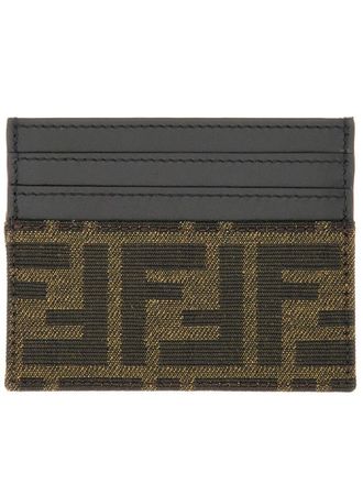 Fendi Leather Card Case - Brown