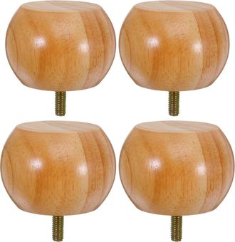 DOITOOL 4 St&uuml;ck Runde M&ouml;belbeine aus Unbehandeltem Massivholz 5cm Ersatzf&uuml;&szlig;e f&uuml;r Sofa Tisch Stuhl und Kommode Holzbeine zur M&ouml;belh&ouml;henvergr&ouml;&szlig;erung und Einfach