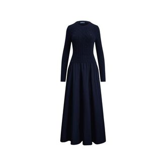 Polo Ralph Lauren Robe midi bi-mati&egrave;re en laine et cachemire