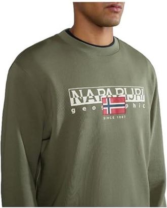 Napapijri Sweat homme Art NP0A4HTM, Green Lichen, XL