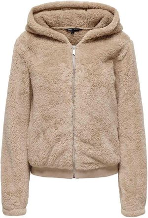 Only Newanna Jacke f&uuml;r Damen, Teddy-Stoff (Beige)