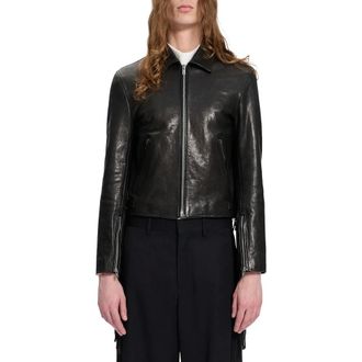 Ann Demeulemeester Karlo Slim Fit Zipped Biker With Fringes - Homme - Vestes - Noir - Taille: XL