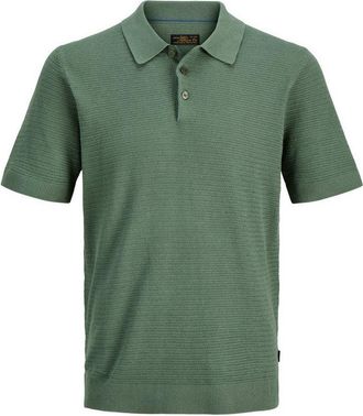Jack & Jones Polokragenpullover JPRBLURILEY KNIT POLO SS SN Baumwolle, regular fit