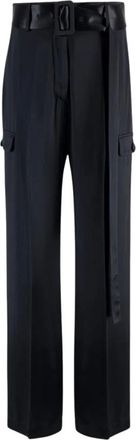 Ferragamo Femme, Pantalons, Noir, Taille: 38 FR Pantalon Droit en Satin