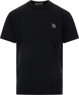 Stone Island Homme, Tops, Bleu, Taille: 2XL T-shirt &agrave; Manches Courtes en Jersey