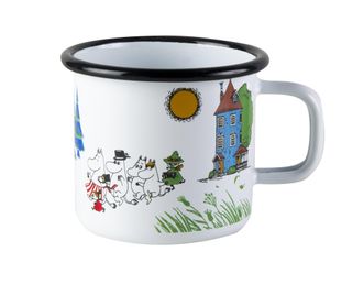 Moomin Mumin Tasse Mumintal, Wei&szlig;, Emaille, 370ml, Mumins Geschirr, Geschenk