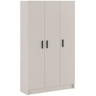 PEGANE Pegane - Armoire polyvalente avec 3 portes coloris beige - Longueur 108 x profondeur 34,40 x hauteur 180 cm