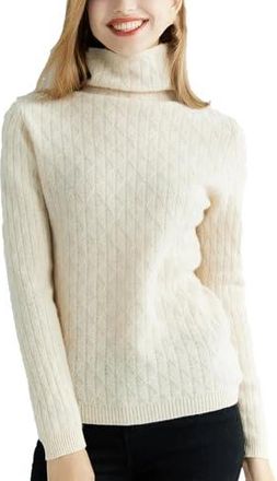 Generic Cashmere Sweater Pull Tricot&eacute; &Agrave; Manches Longues Et Col Roul&eacute; pour Femme, 100% Laine M&eacute;rinos, Automne Et Hiver
