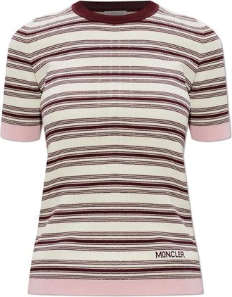 Moncler Femme, Pulls, Multicolore, Taille: 38 FR Polo Ray&eacute; en Coton &agrave; Manches Courtes