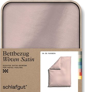 Schlafgut Woven Satin Bettwäsche 155x220cm Bettdecke Bezug einzeln, Purple Light Uni in Hotelqualität mit 100% Baumwolle