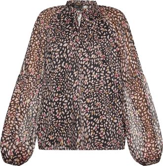 Faina Blusenshirt Damen Schwarz Mehrfarbig