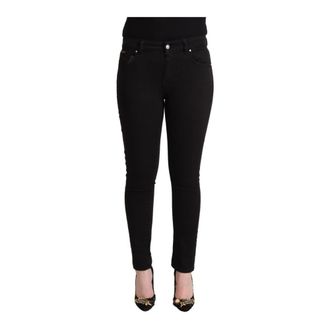 Dolce & Gabbana Schwarze Skinny Jeans mit Logo-Plakette - - Jeans - Damen - Schwarzk - M