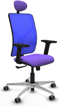 Piqueras y Crespo Moderner B&uuml;rostuhl mit 2D-Armlehnen, h&ouml;henverstellbarer Lendenwirbelst&uuml;tze und festem Kopfteil, ausgestattet mit Sincro 3 Positionen und Schneideschau