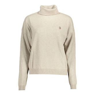 U.S.Polo Association U.s. Polo Assn., Femme, Pulls, Beige, Taille: 44 FR Col roul&eacute;s