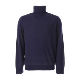 Paul Smith Homme, Pulls, Bleu, Taille: XL Merino Wool Roll Neck Sweater