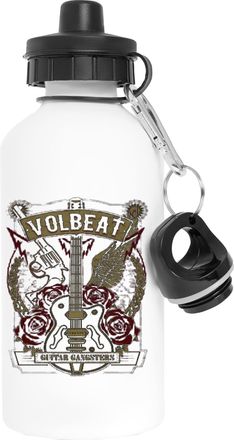 Vendax New S Volbeat Band Aluminium Weiß Wasserflasche Mit Schraubverschluss White Water Bottle With Screw Cap