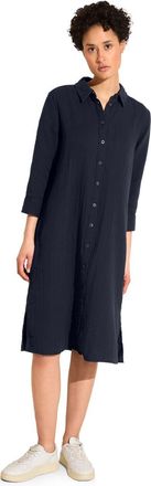 Street One Damen A143849 Musselin Kleid, deep Blue, 34