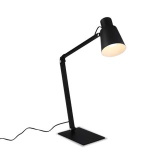 Briloner Nachttischlampe, Schreibtischlampe Schwenkbar, Tischlampe E27 f&uuml;r Home Office mit Kabelschalter, Leselampe, Schwarz
