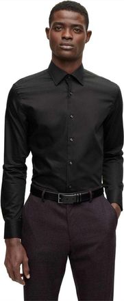 HUGO BOSS Hemd f&uuml;r Herren, Lang&auml;rmlig (Schwarz)