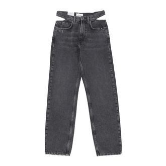 Amish High Waist Denim Jeans - - Jeans - Damen - Grau - W27