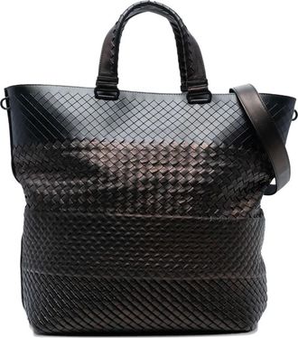 Bottega Veneta sac cabas en cuir Intrecciato Imperatore (2012-2025) - Marron