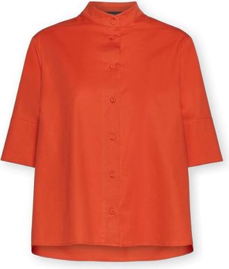 Elena Miro Femme, Blouses et Chemises, Orange, Taille: 54 FR Chemise &agrave; col mandarin