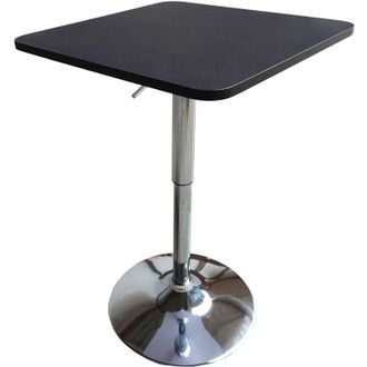 Happy Garden Table de bar carr&eacute;e noire et chrome luke - Happy Garden