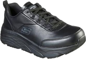 Skechers Max Cushioning Elite SR Filchner Chaussures Professionnelles pour Homme, Cuir synth&eacute;tique Noir, 44 EU