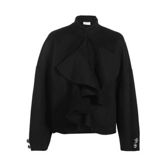 Pucci Seiden Virgin Wool Jacke mit R&uuml;schen - - Jackets - Damen - Schwarzk - S