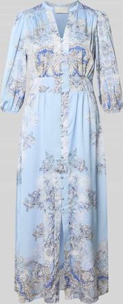 Neo Noir Maxikleid mit V-Ausschnitt und 3/4-Arm Modell Stellar Artist